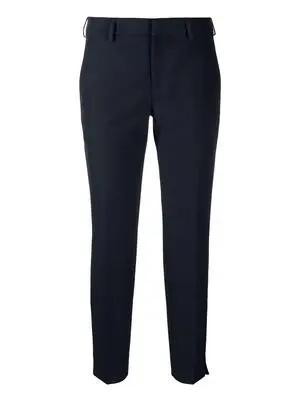 PT TORINO Straight-leg Cotton-blend Trousers With Button-and-zip Closure - Blu