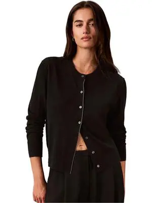 Calvin Klein Merino Wool Blend Cardigan - Black