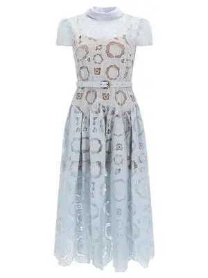 SELF-PORTRAIT Lace Midi Dress - Multicolor