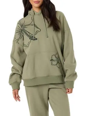 O'Neill Hibiscus Graphic Oversized Hoodie - Sage