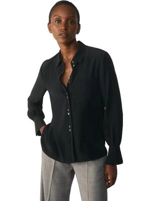The Fold Corso Silk Shirt Black