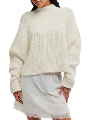 Free People Low Tide Mock Neck Sweater - Marshmellow