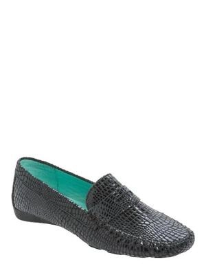 Robert Zur Anna Croc Embossed Loafer - Black