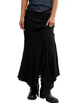 Free People Bella Lace Mermaid Skirt - Black
