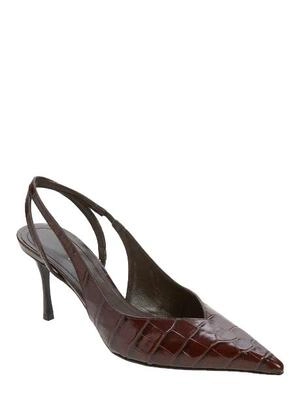 FERRAGAMO Croc Embossed Slingback Pump - Testa Di Moro