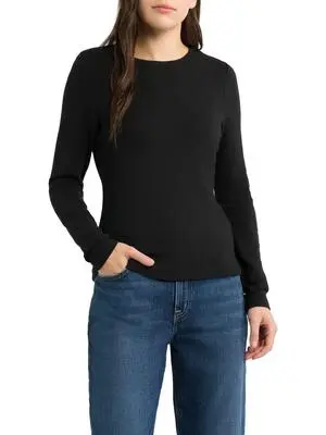 CITY BLUES Long Sleeve Crewneck T-shirt - Black