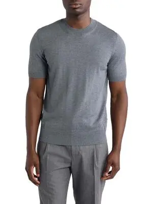 BOSS Umauro Wool Knit T-shirt - Medium Grey