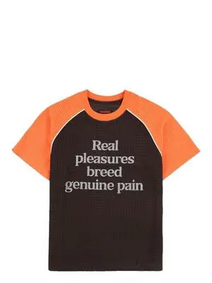 PLEASURES Breed Raglan Cotton Waffle Graphic T-shirt - Brown