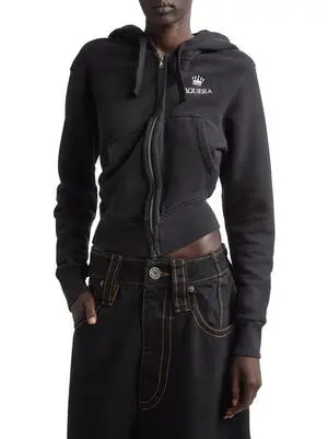 Vaquera Twisted Cotton Fleece Hoodie - Black