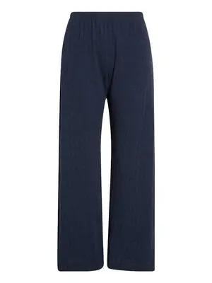 LESET Pointelle Crop Wide Leg Pants - Midnight Melange