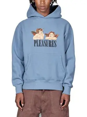 PLEASURES Dynamic Embroidered Cherubs Pullover Hoodie - Slate