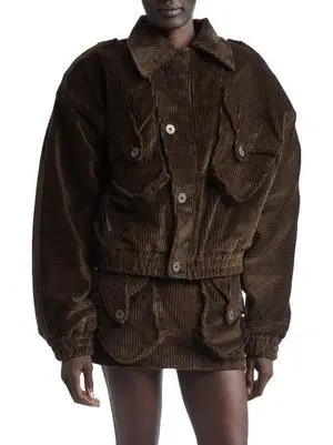 Vaquera Padded Cotton Corduroy Jacket - Brown