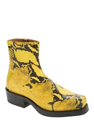 SECOND / LAYER Charro Skin Embossed Boot - Snake