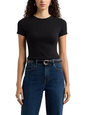 Nordstrom Ribbed Crewneck T-shirt - Black