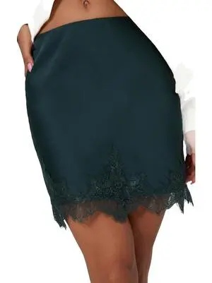Guess Sophie Lace Detail Bias Miniskirt A807-brigh