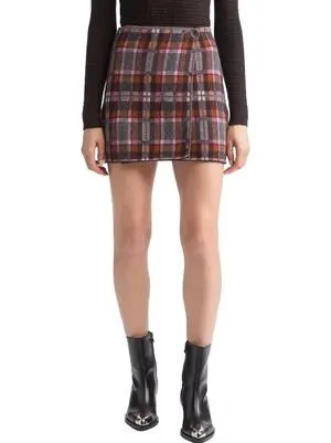 Guest In Residence Tartan Wool & Cashmere Miniskirt - Sprinkle Combo