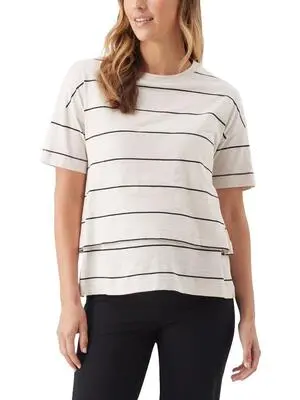 RIPE MATERNITY Claudette Nursing Tee - Ecru/black