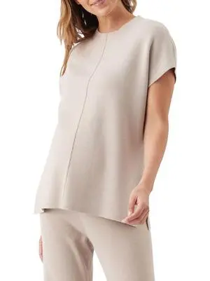 RIPE MATERNITY Nardia Short Sleeve Nursing Knit Sweater - Stone