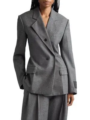Alexander Wang Button Lapel Oversized Blazer - Charcoal