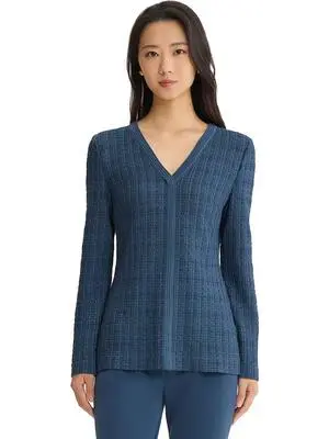 Misook Tonal Tweed Knit Tunic - Stardust