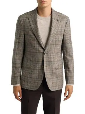 JACK VICTOR Midland Plaid Wool & Cashmere Sport Coat - Tan