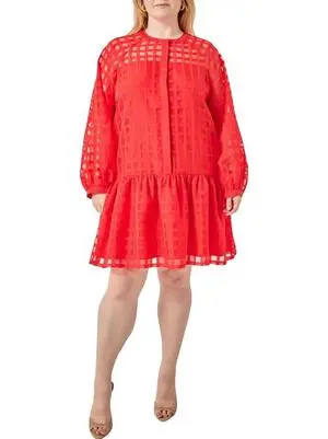 English Factory Check Organza Minidress - Red
