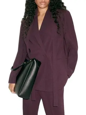 Mango Iguana One Button Blazer - Maroon
