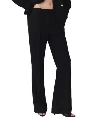 Mango Seamed Flare Pants - Black