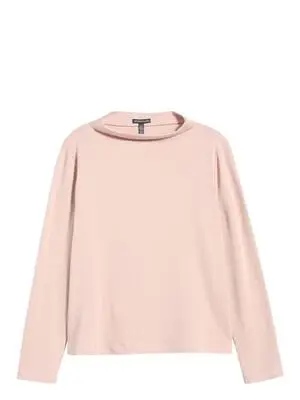 Eileen Fisher Funnel Neck Long Sleeve Top - Opal