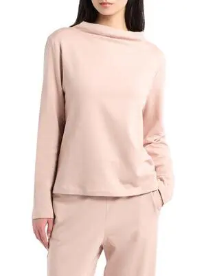 Eileen Fisher Funnel Neck Long Sleeve Top - Opal