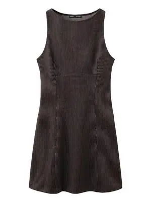 Mango Pinstripe Minidress - Brown