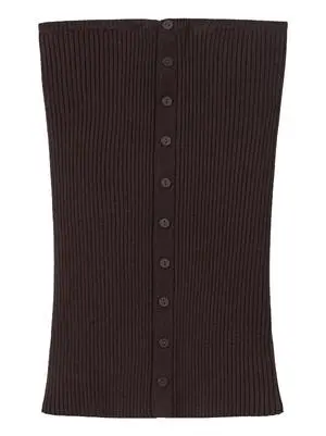 Mango Rib Strapless Top Chocolate