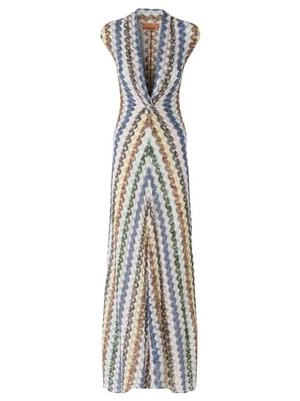 Missoni Long Lace Dress With Knot Detail - Multicoloured