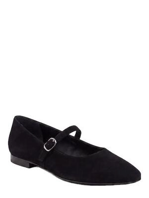 MENINA STEP Amelie Mary Jane Flat - Black Suede