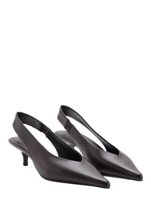Mango Bimbo Pointed Toe Slingback Pump - Chocolate