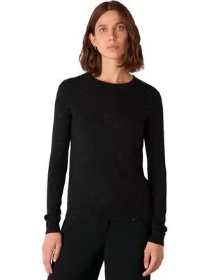 Whistles Annie Sparkle Knit Top - Black