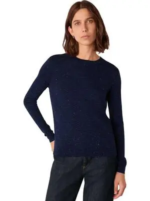 Whistles Annie Sparkle Knit Jumper - Navy