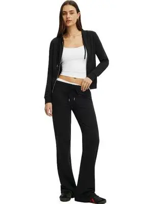 Cotton:on Active Sculpt Fleece Bootleg Sweatpant - Black
