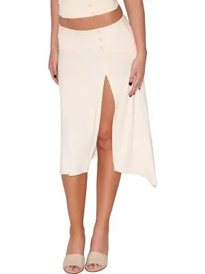 TIGER MIST Alyssa Curved Yoke High-low Skirt - Cream