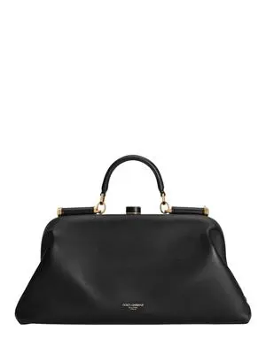 Dolce & Gabbana Nappa Plonge Leather Frame Bag - Nero