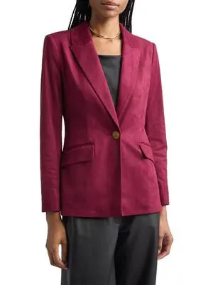 Ramy Brook Marilyn Faux Suede Blazer - Cranberry