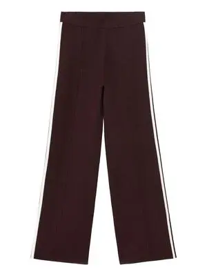 Mango Side Stripe Knit Pants - Chocolate
