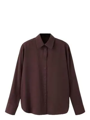 Mango Lyocell Button-up Shirt - Brown
