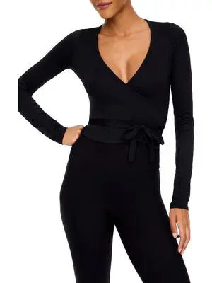 Spanx Ballet Wrap Top - Very Black