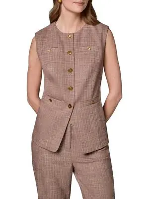 Donna Karan New York Plaid Vest - Sunbaked