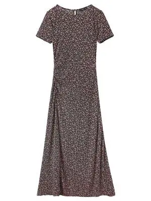 Mango Floral Print A-line Dress - Black