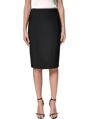 Donna Karan New York Stretch Crepe Pencil Skirt - Black
