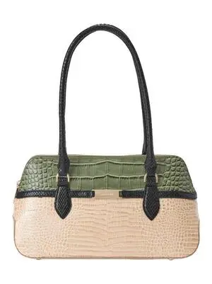 Brahmin Jennifer Croc Embossed Leather Shoulder Bag Multi