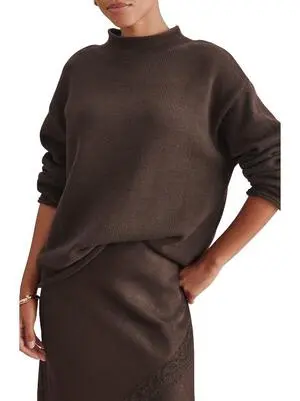 Splendid Elsie Cotton Blend Roll Edge Sweater - Java Brown
