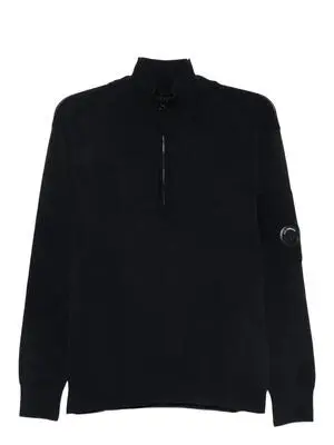 C.P. COMPANY Lens-detail Half-zip Sweater - Blue